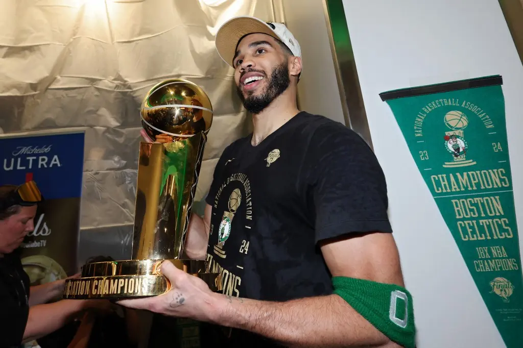 Jayson Tatum’s New Tattoo: Himself With Larry O'Brien Trophy